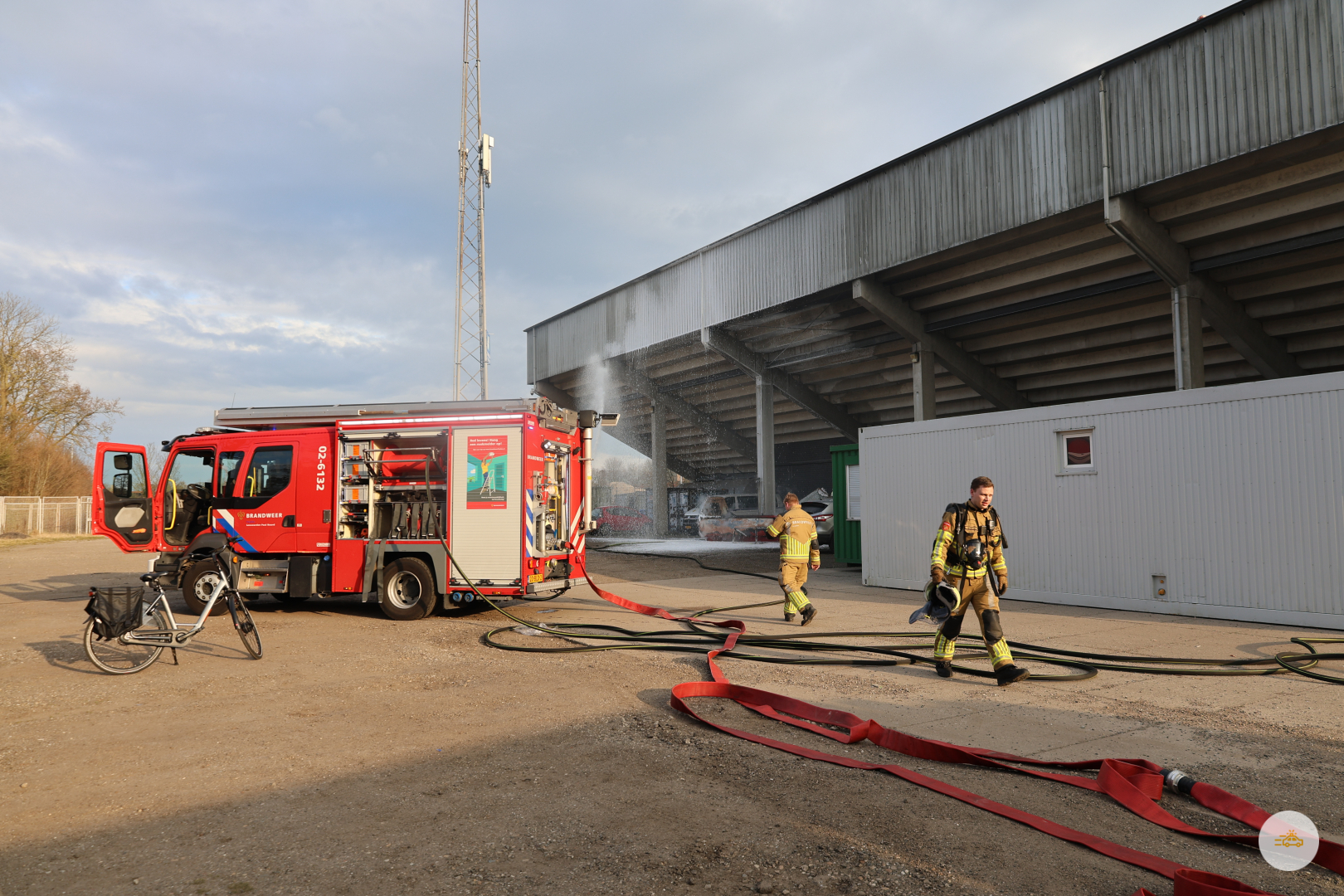 Bouwcontainer vat vlam bij oude Cambuur stadion