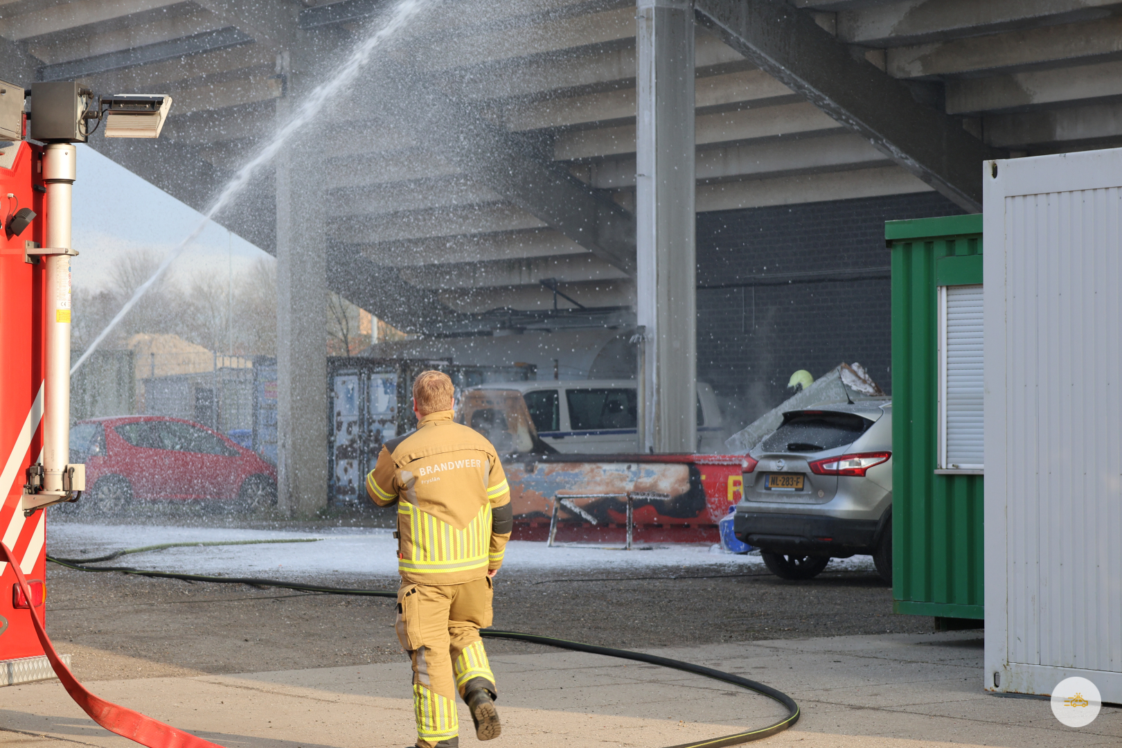 Bouwcontainer vat vlam bij oude Cambuur stadion