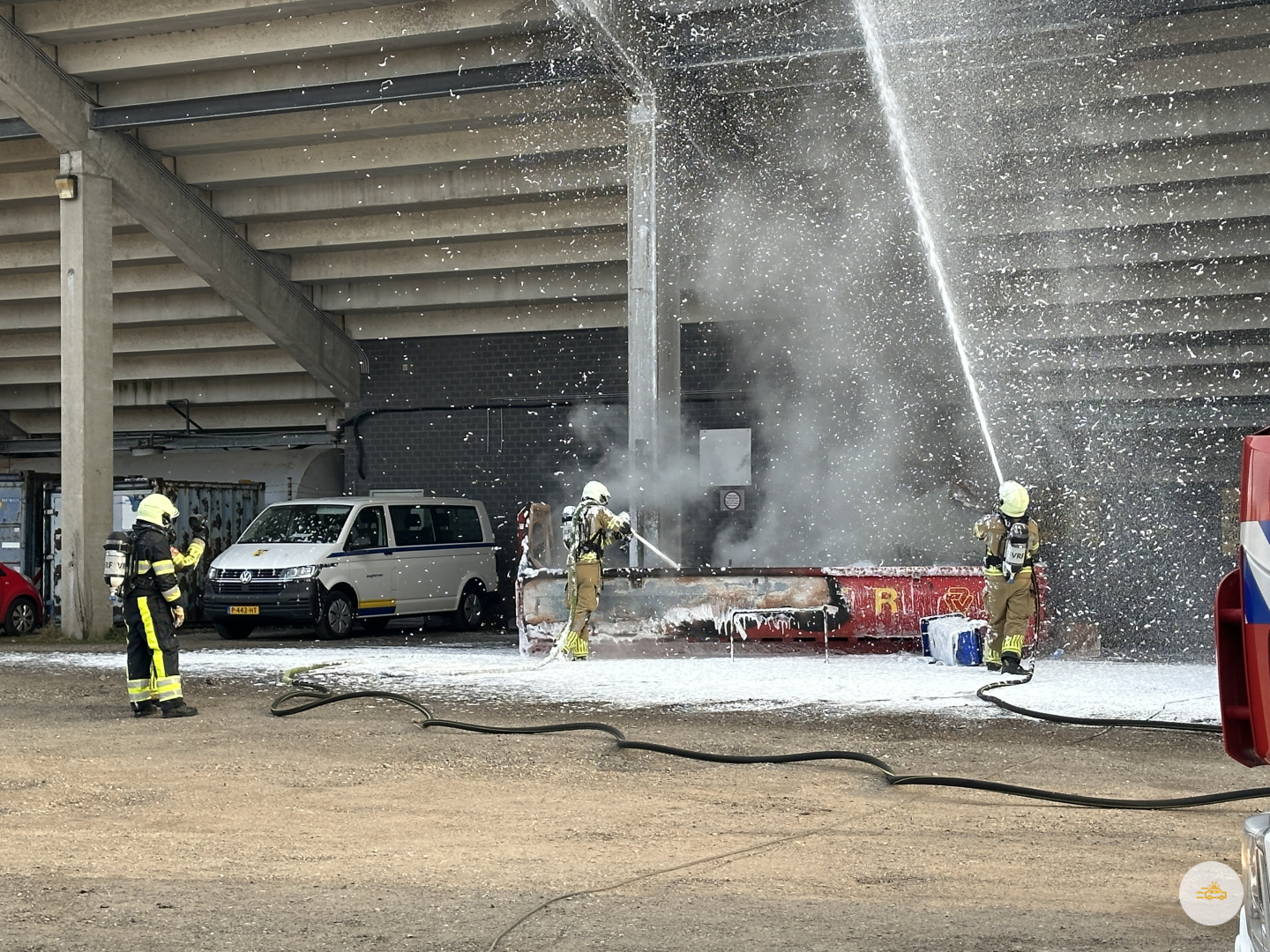 Bouwcontainer vat vlam bij oude Cambuur stadion